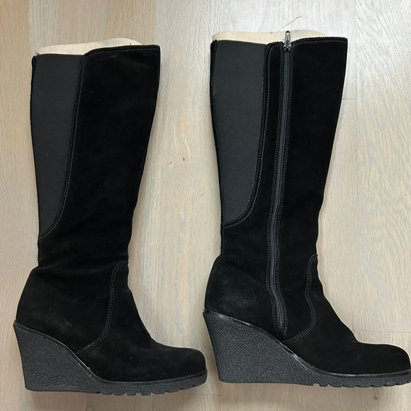 La CANADIENNE | Shoes | La Canadienne Women Sz 55 M Black Suede Knee ...